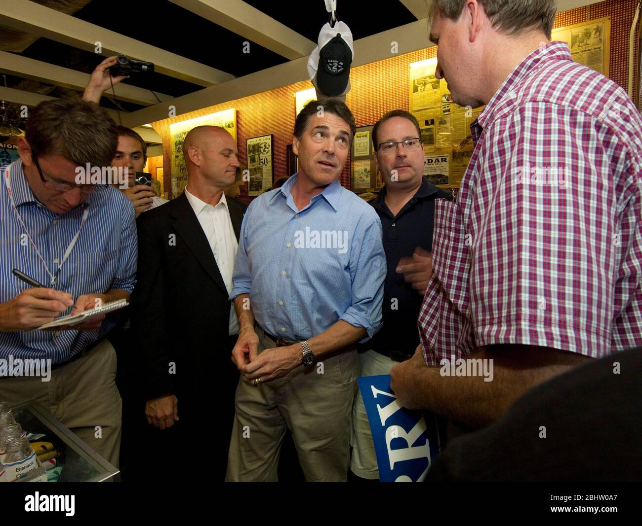 Iowa City Iowa USA, August 15, 2011:Texas Governor Rick Perry campaigns ...
