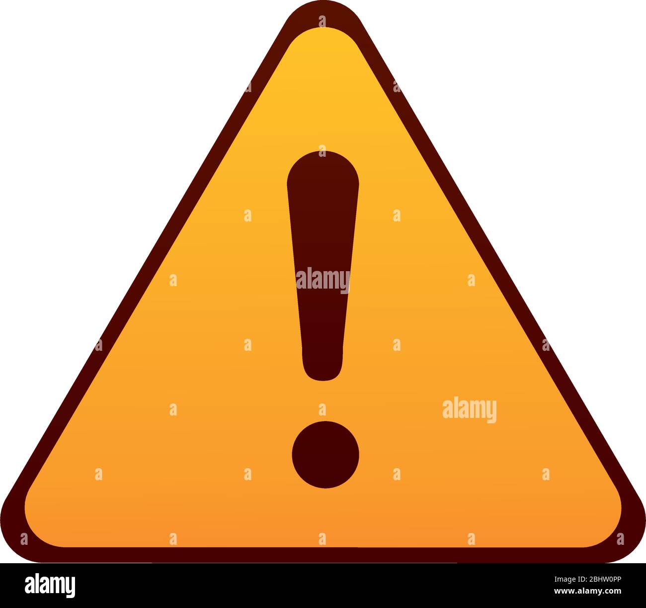 warning sign icon over white background, gradient style, vector ...