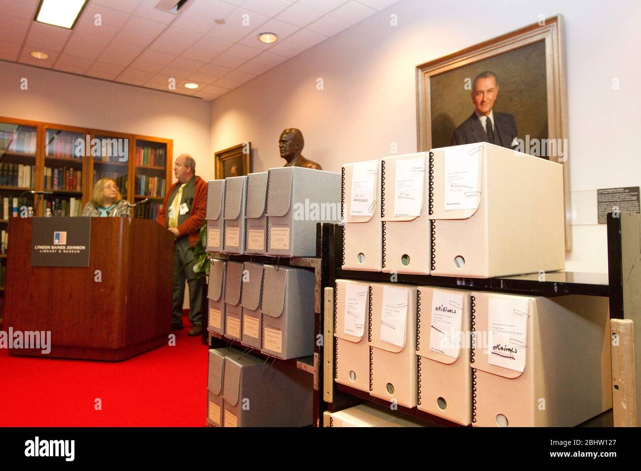 Austin Texas USA, June 13, 2011: The LBJ Library displays original ...