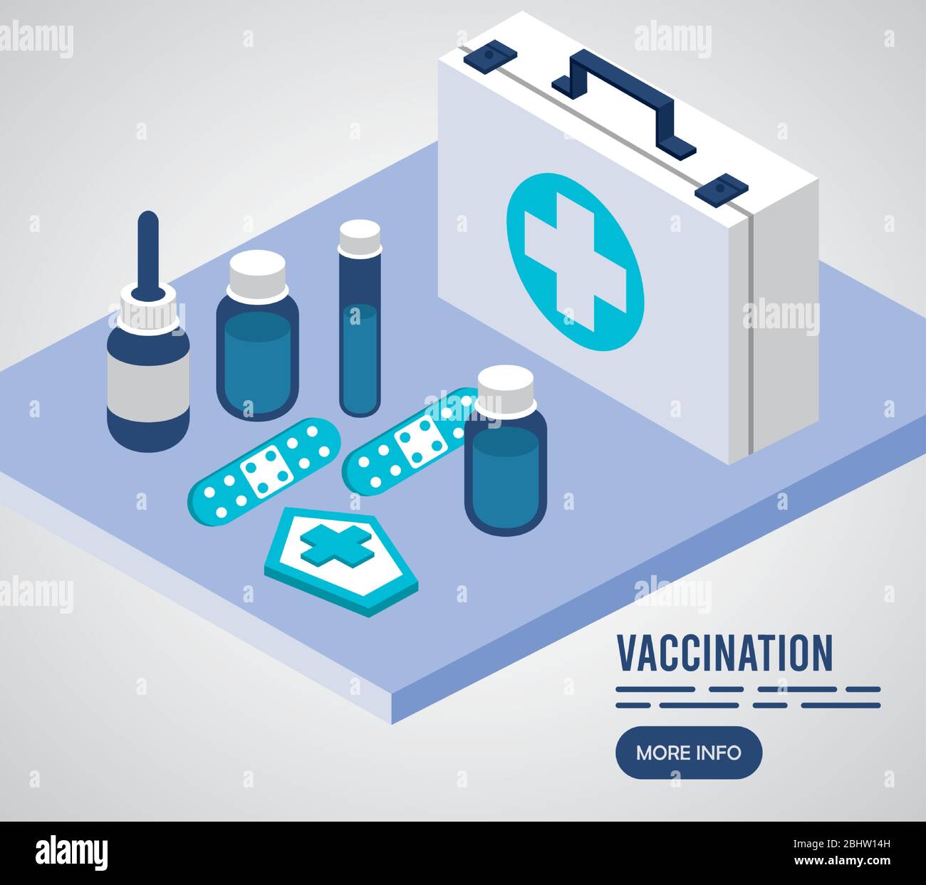 vaccination service with medical kit isometric icons Stock Vector Image ...