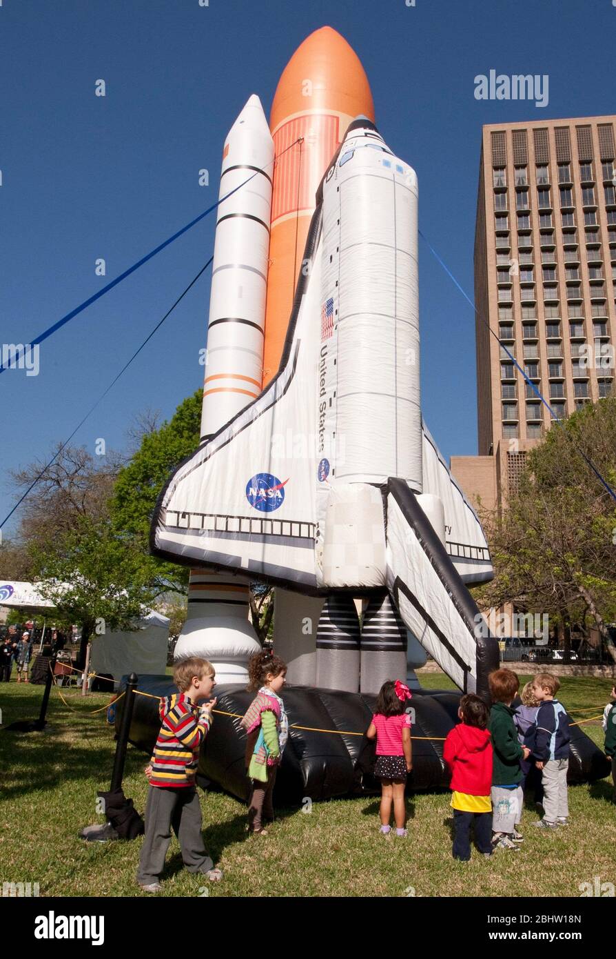 Austin, Texas USA, March 31 2011: Young school children view an ...