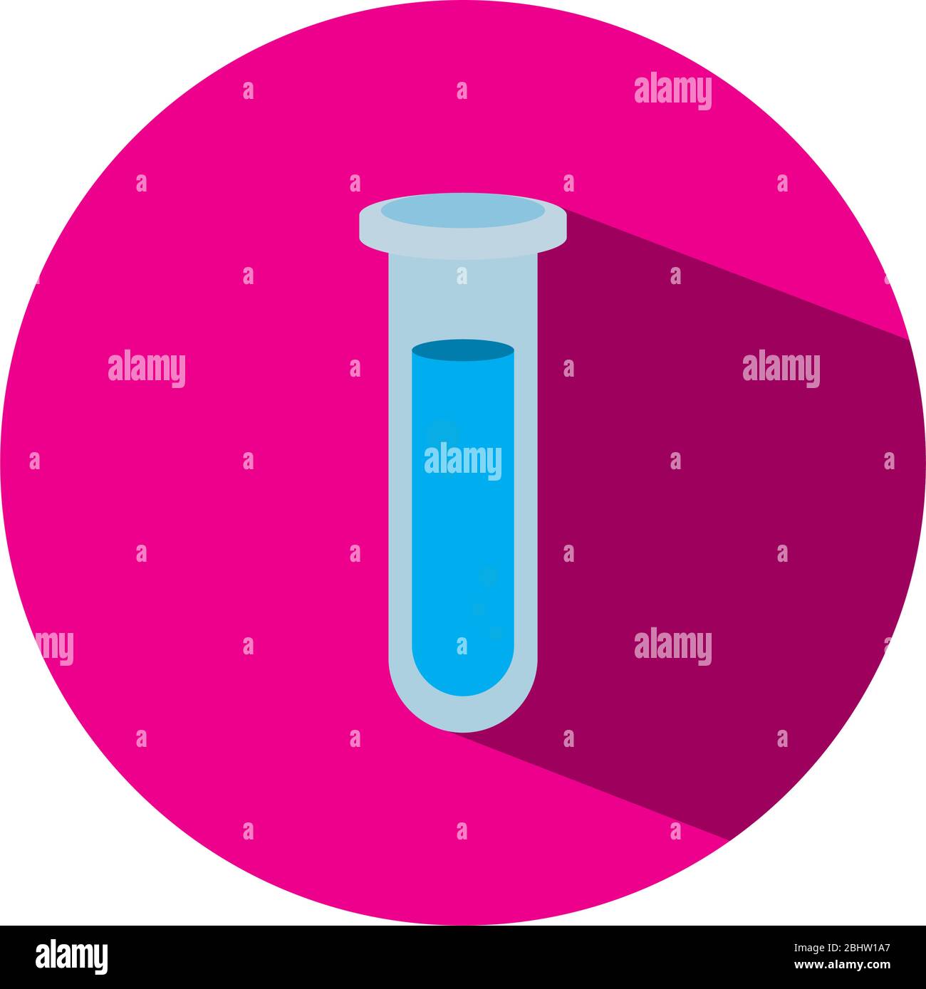 test tube icon over white background, block style, vector illustration ...