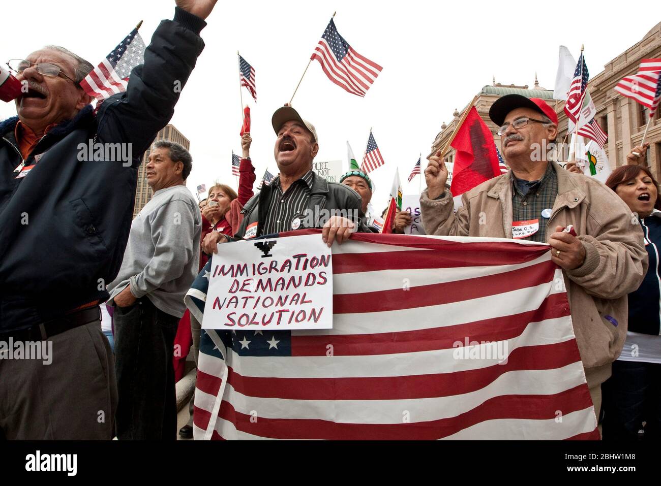 American flags at political rally hi-res stock photography and images ...