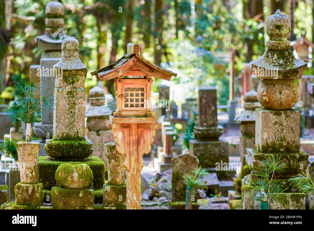 Buddhist sculpture in the Okunoin cemetery in Koyasan Mount Koya ...