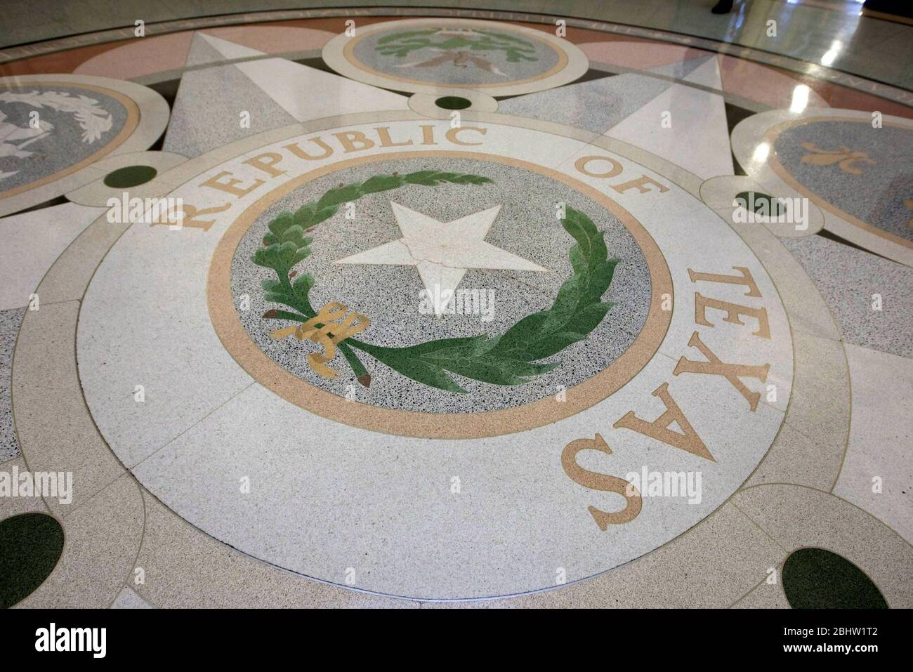 Austin, Texas USA, January 6, 2011: Republic of Texas floor mosaic in ...