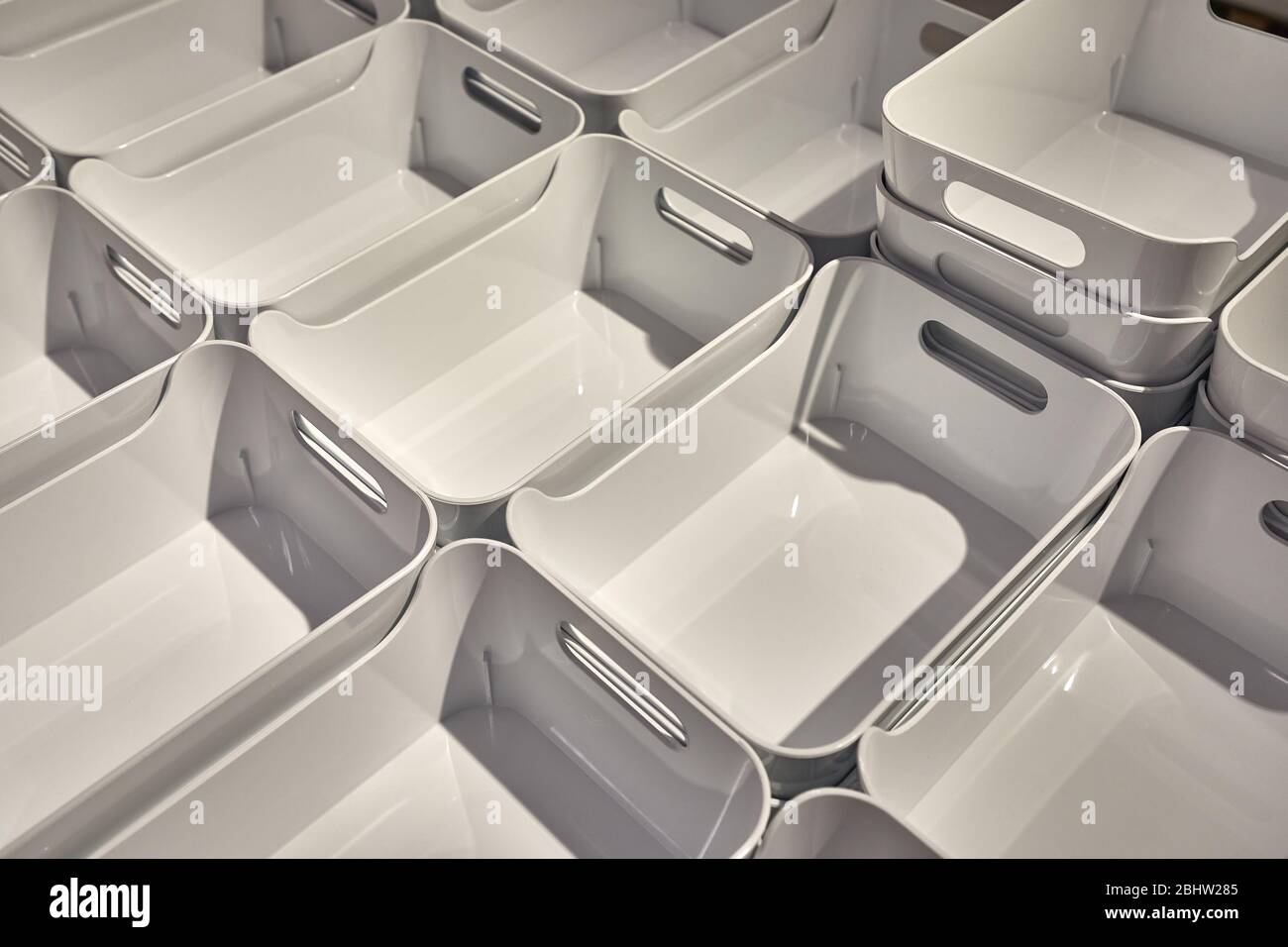 Plastic storage bins at store hi-res stock photography and images - Alamy