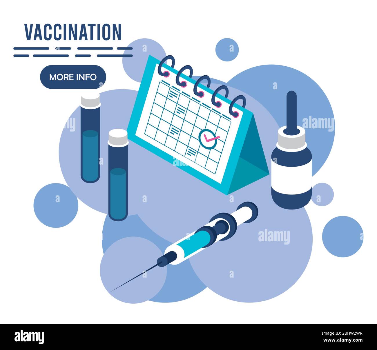 vaccination service with calendar isometric icons Stock Vector Image ...