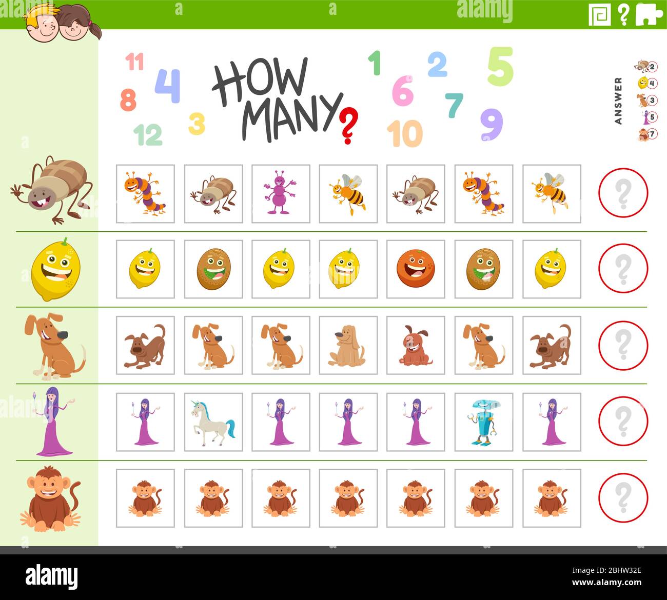 Illustration of Educational Counting Task for Preschool Children with ...