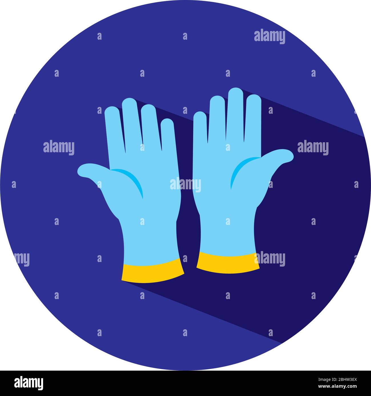 cleaning gloves icon over white background, block style, vector ...