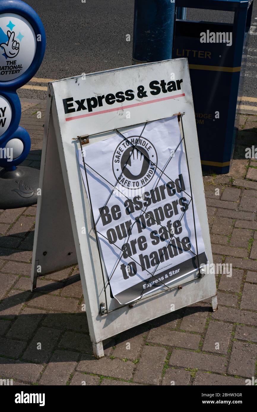 Express & Star sandwich board outside newsagents with headline that ...