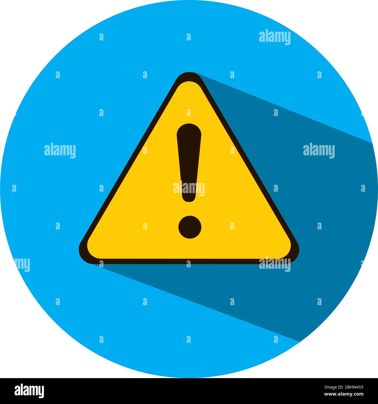 warning sign icon over white background, block style, vector ...