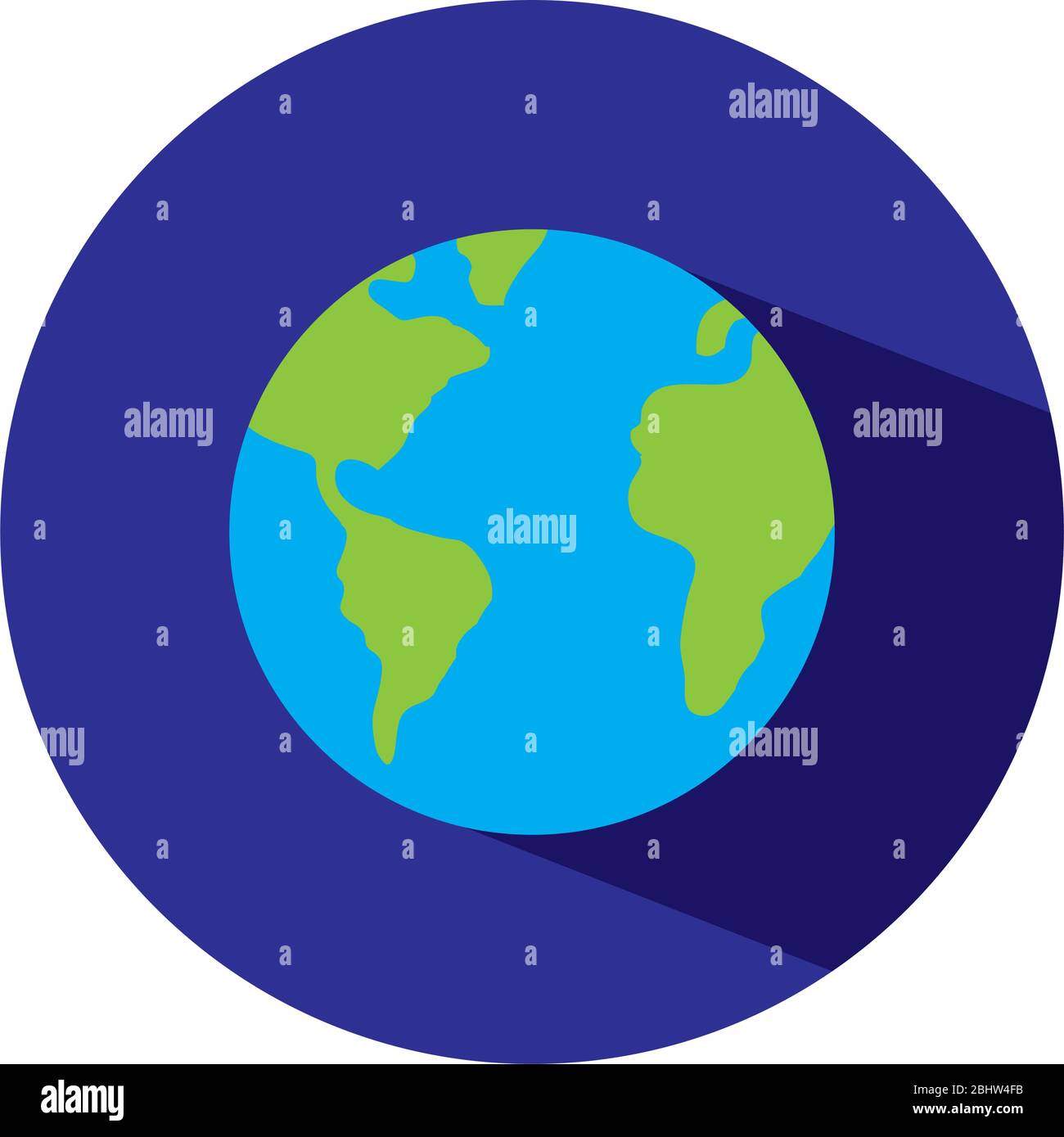 earth planet icon over white background, block style, vector ...