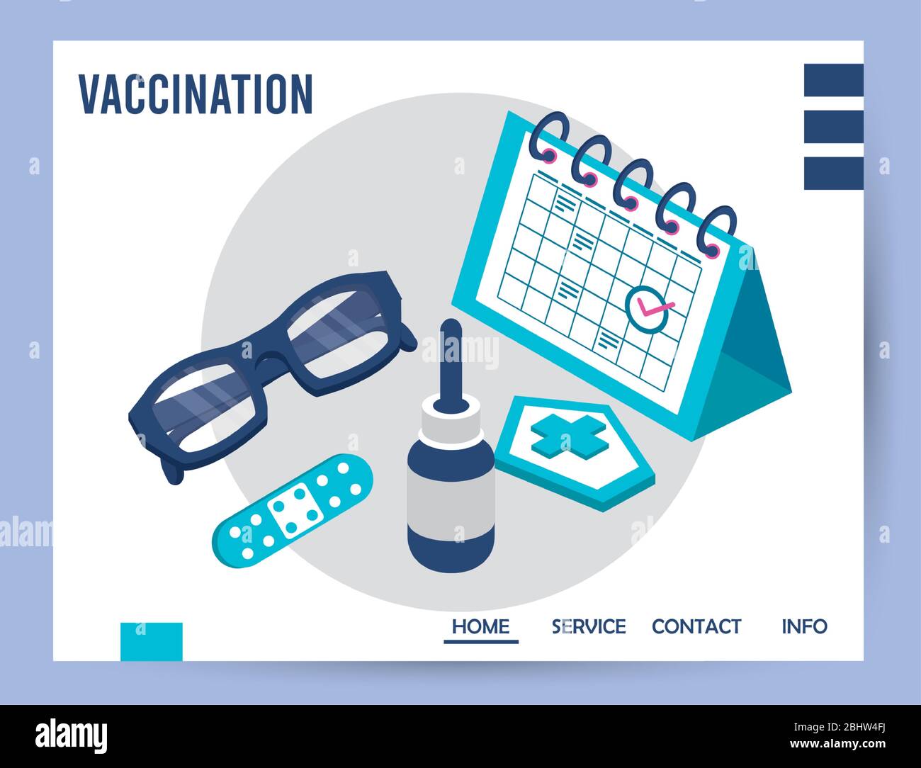 vaccination service with calendar isometric icons Stock Vector Image ...