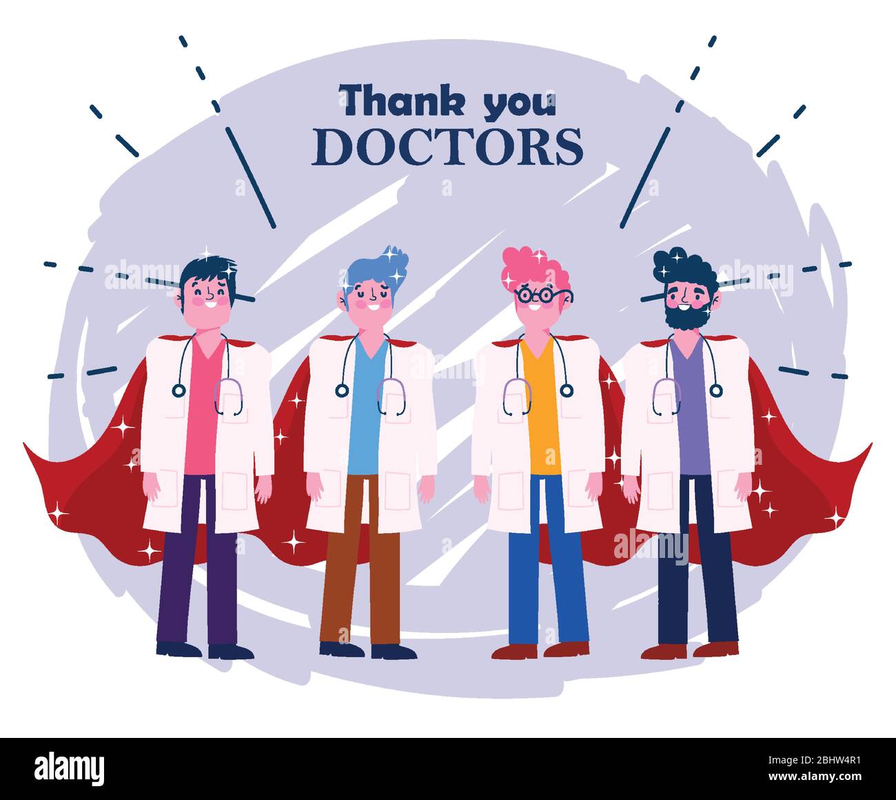 thanks you doctors, male physicians specialists professional superohero ...