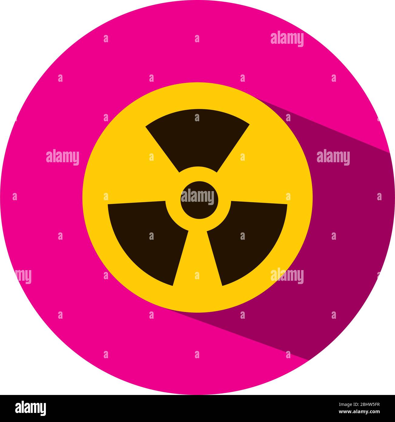 nuclear symbol icon over white background, block style, vector ...