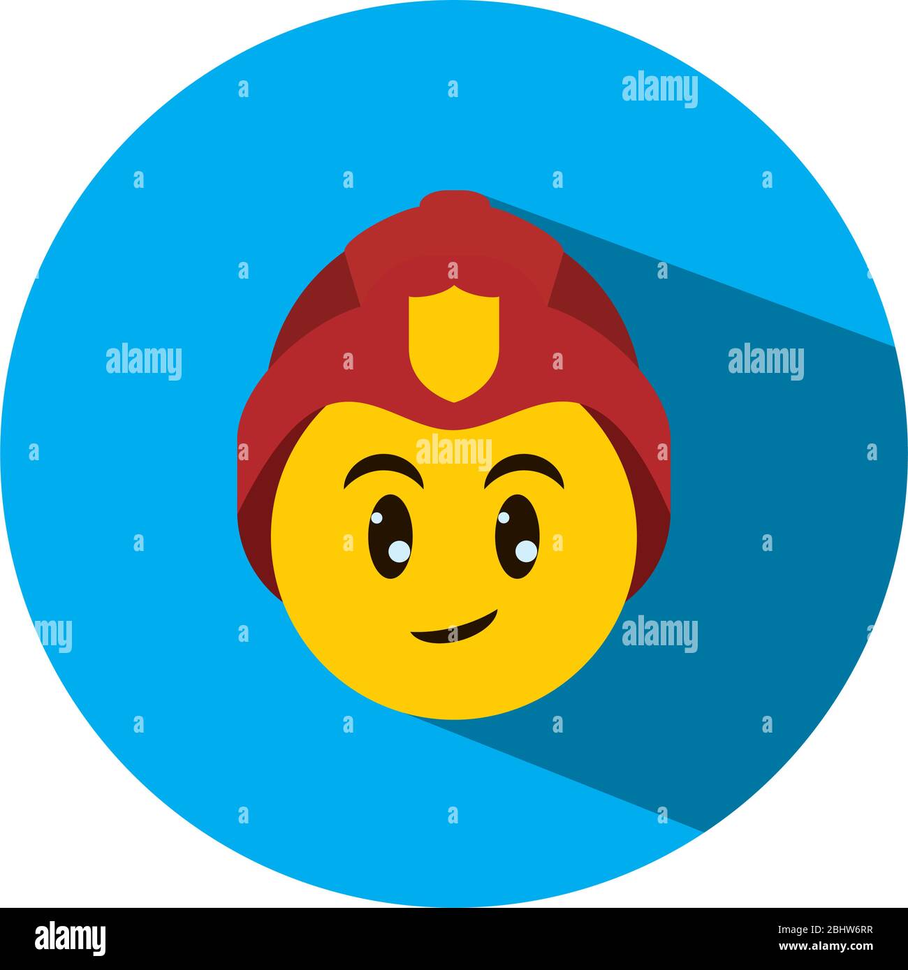 Emoji coronavirus concept, emoji with safety helmet icon over white ...
