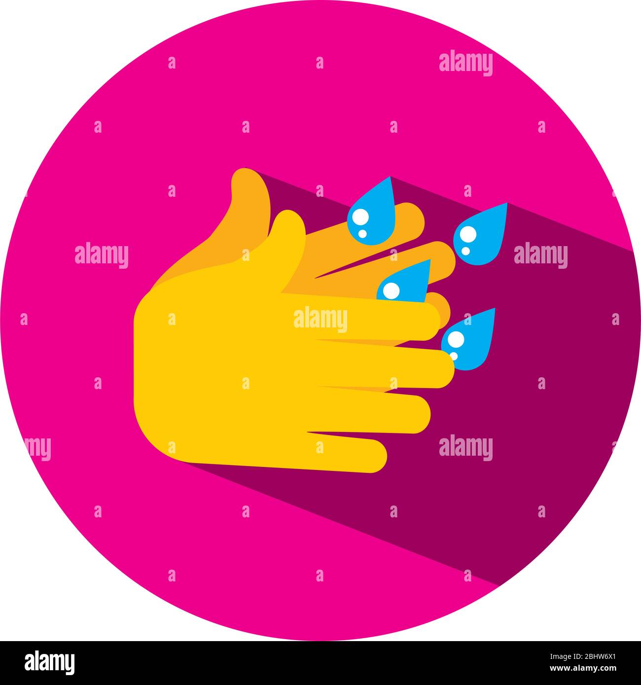 Emoji coronavirus concept, hand wash icon over white background, block ...