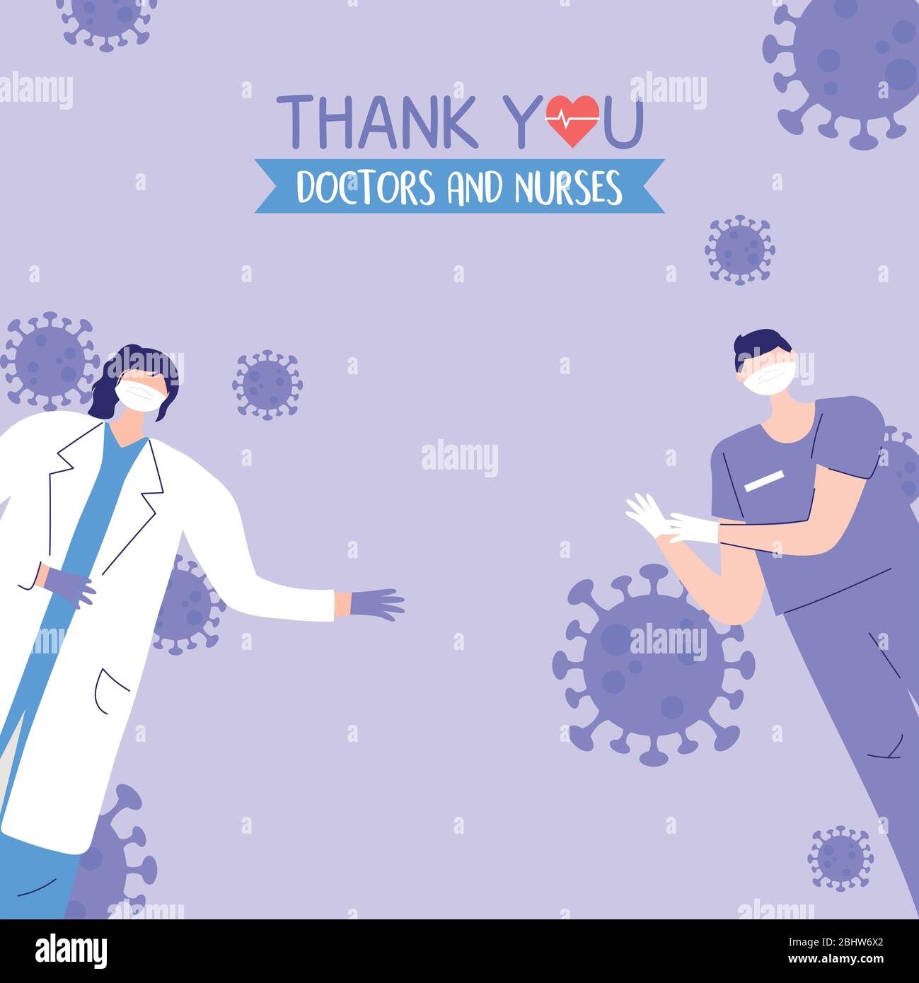 thanks, doctors, nurses, female physician and male nurse with medical ...