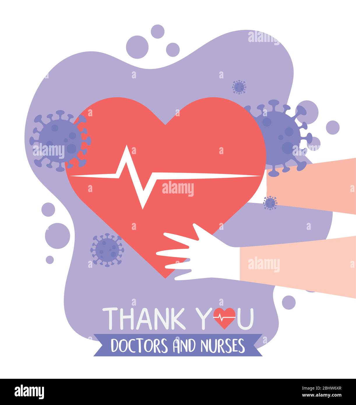 thanks, doctors, nurses, medical hands with gloves heartbeat health ...