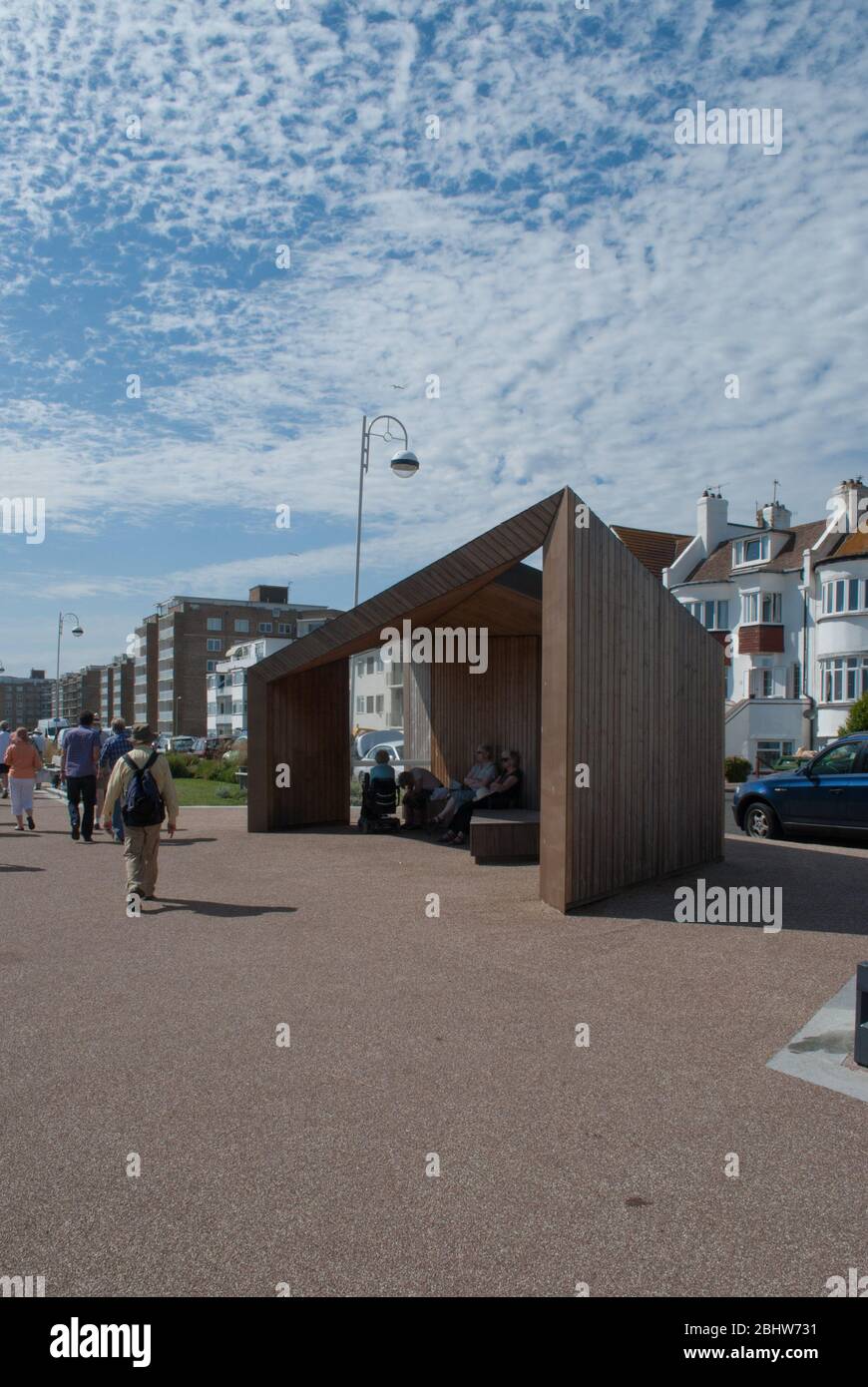 Shelter beside the seafront in Bexhill Stock Photo - Alamy