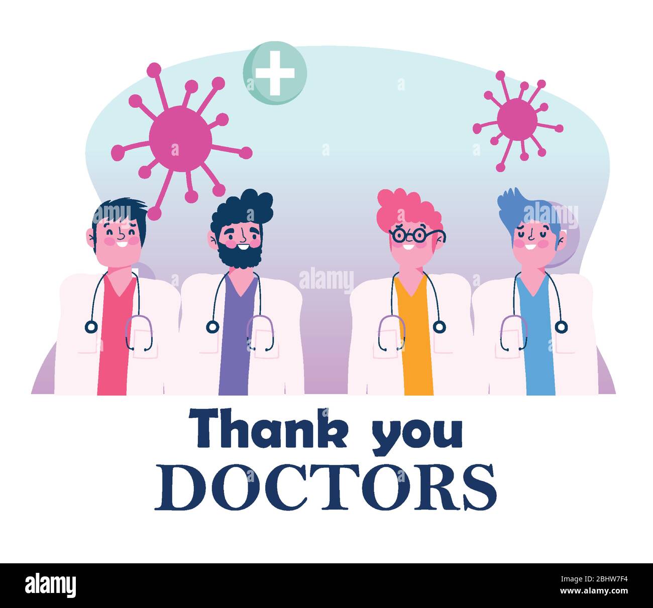 thanks you doctors, male physicians specialists professional cartoon ...