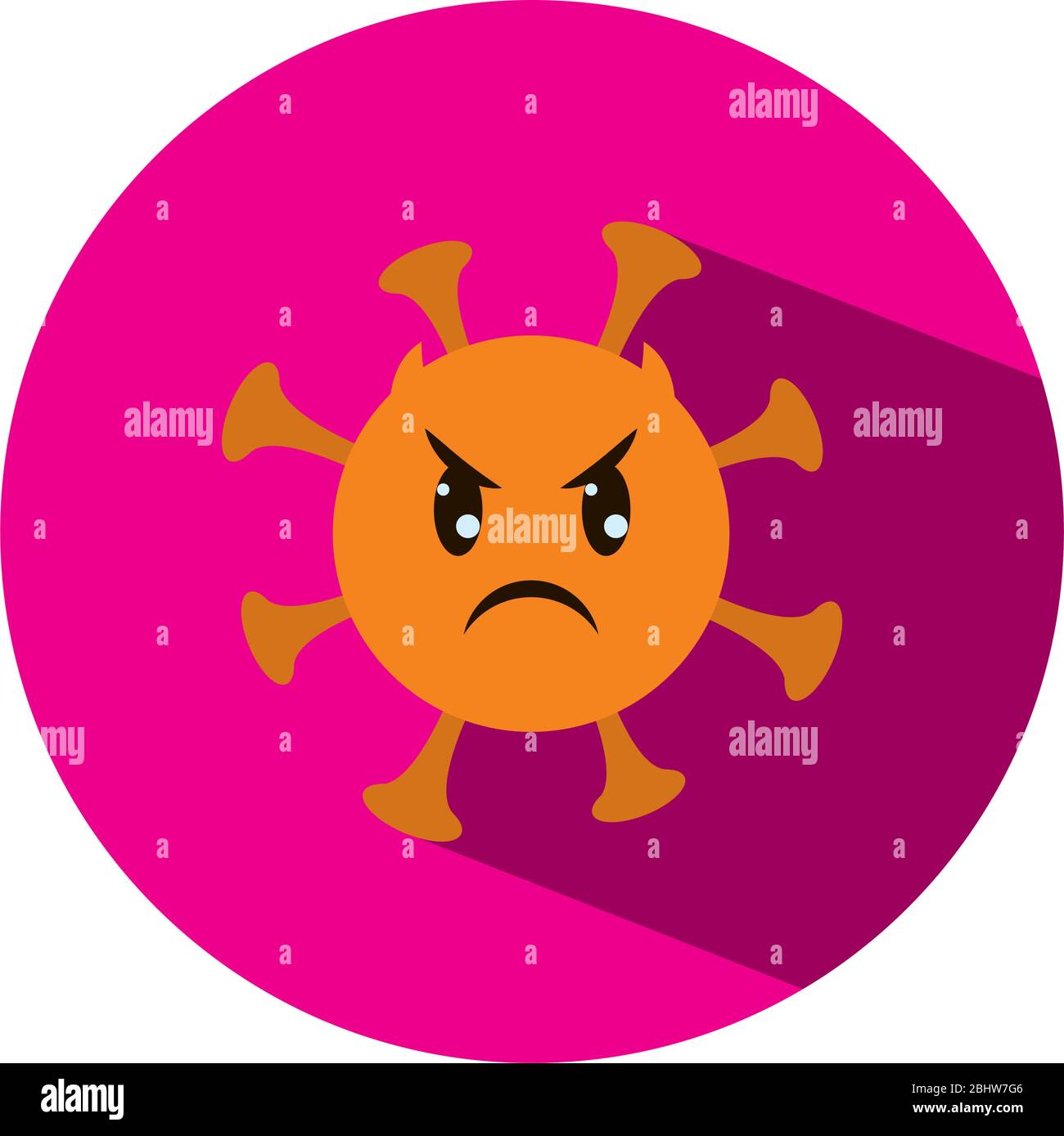 coronavirus angry emoji icon over white background, block style, vector ...