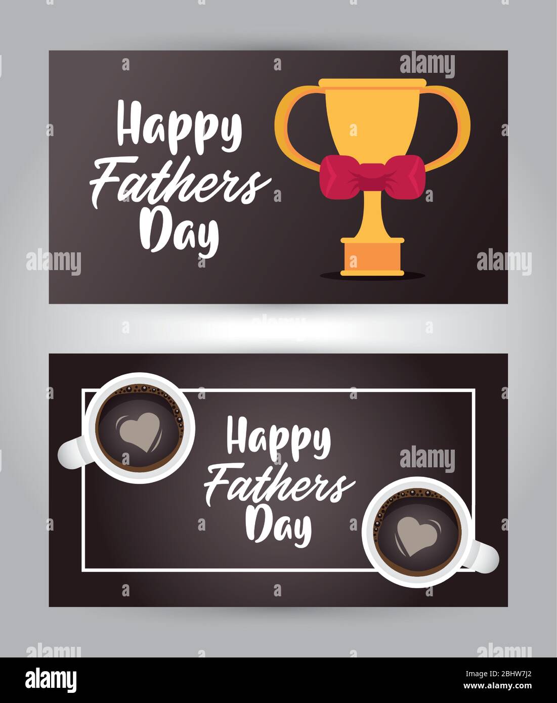 happy fathers day card with trophy cup Stock Vector Image & Art - Alamy