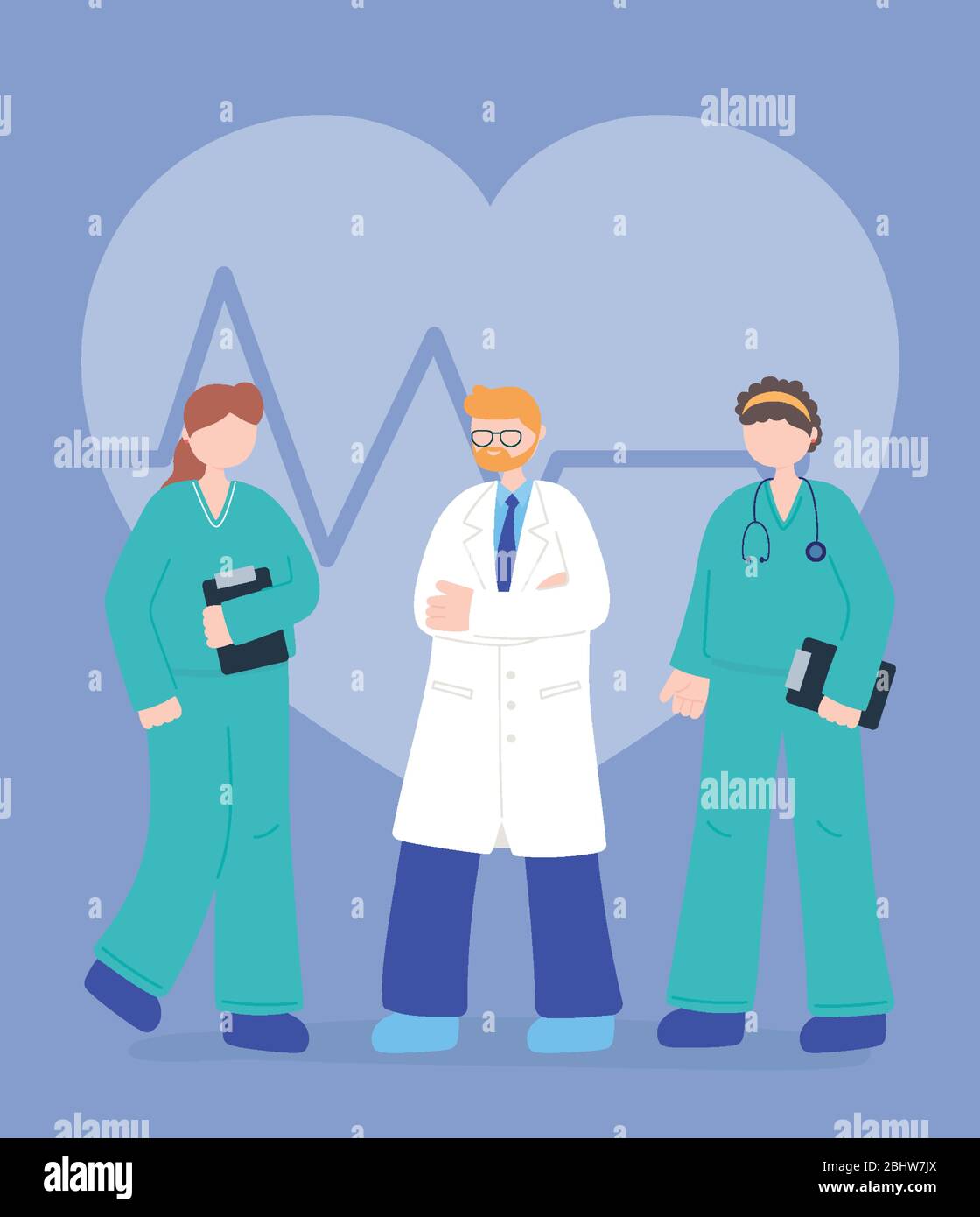 thanks, doctors, nurses, physician and nurses staff medical characters ...