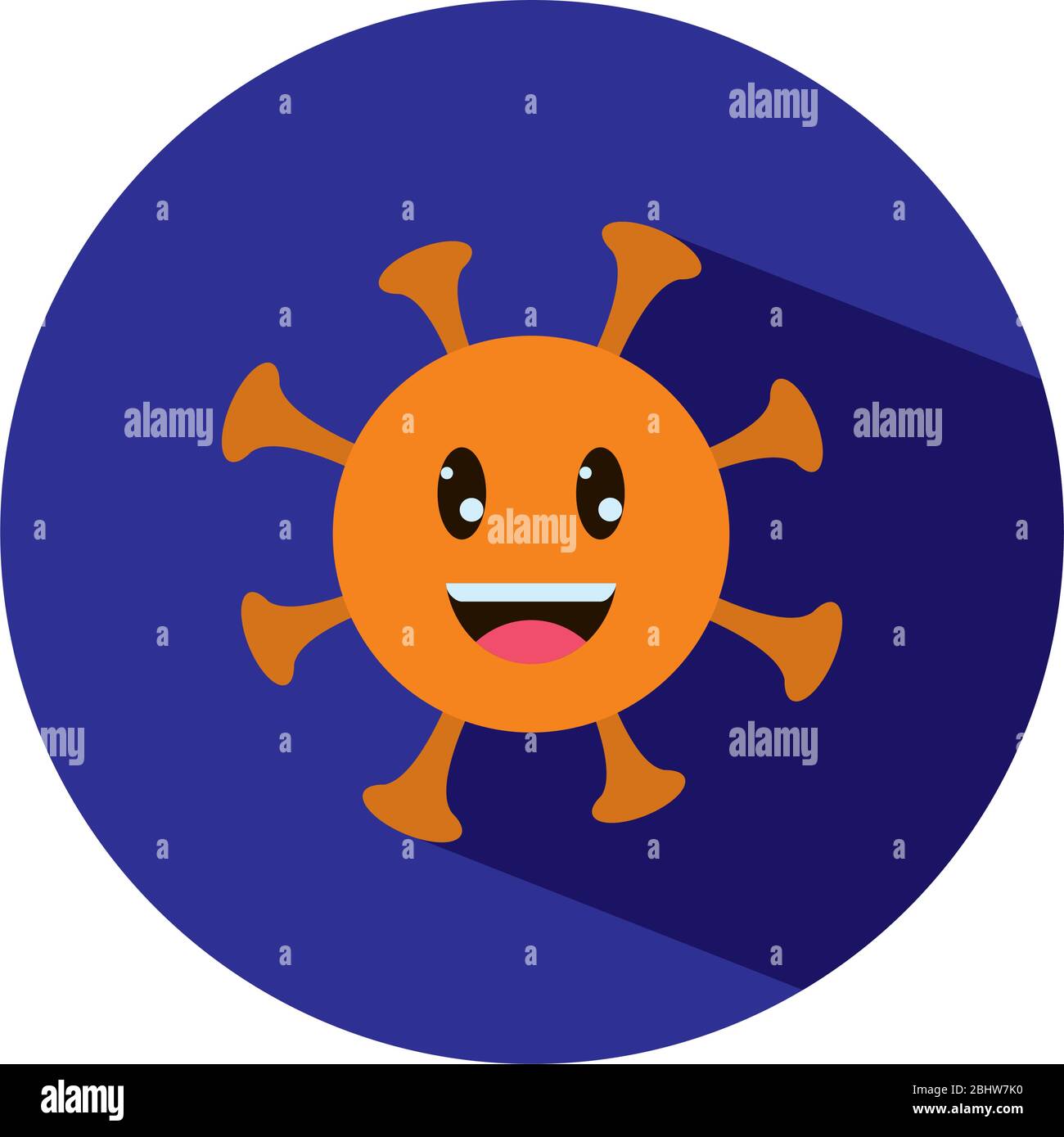 Emoji coronavirus concept, red coronavirus happy emoji over white ...