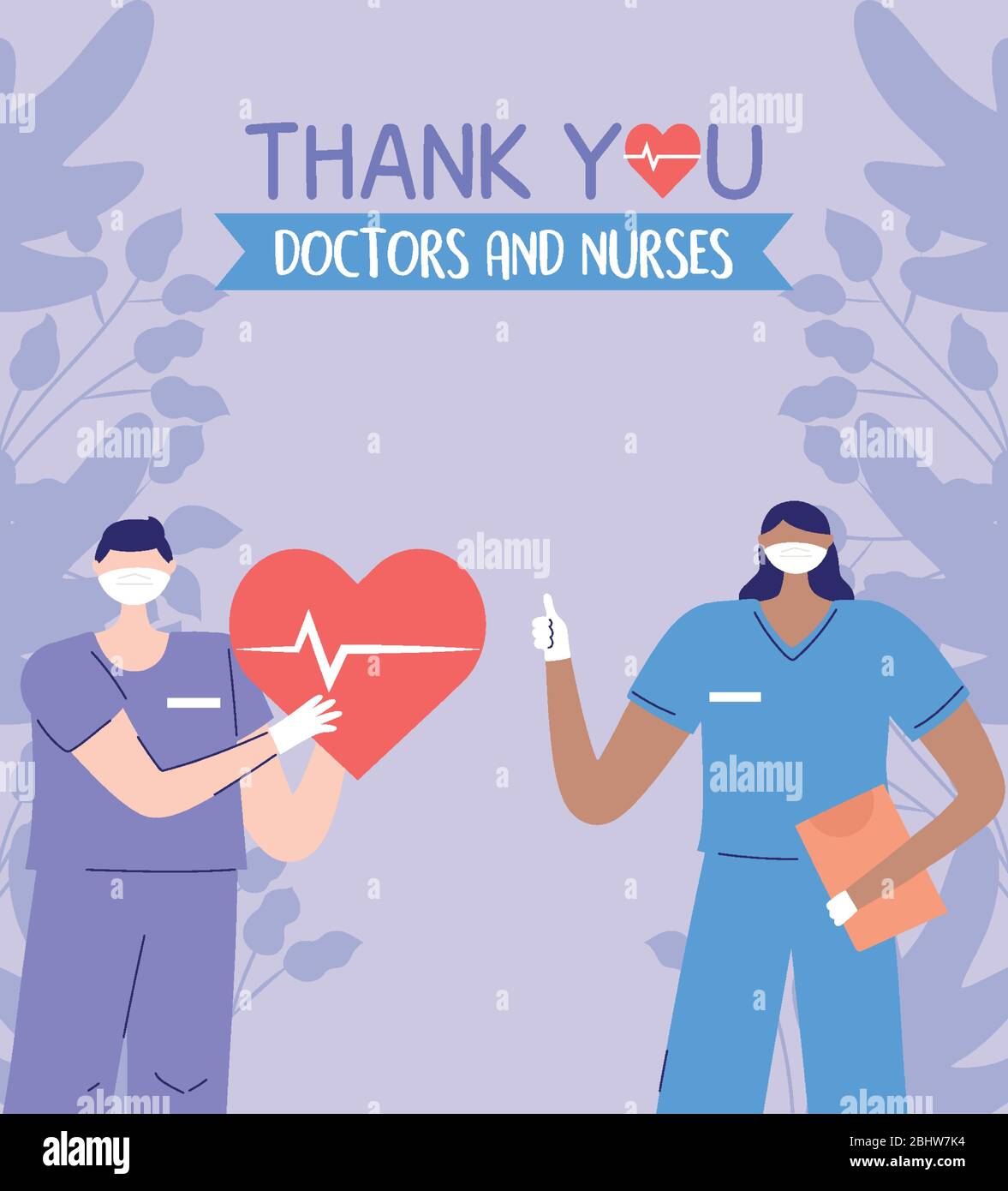 thanks, doctors, nurses, male and female nurses heartbeat healthcare ...