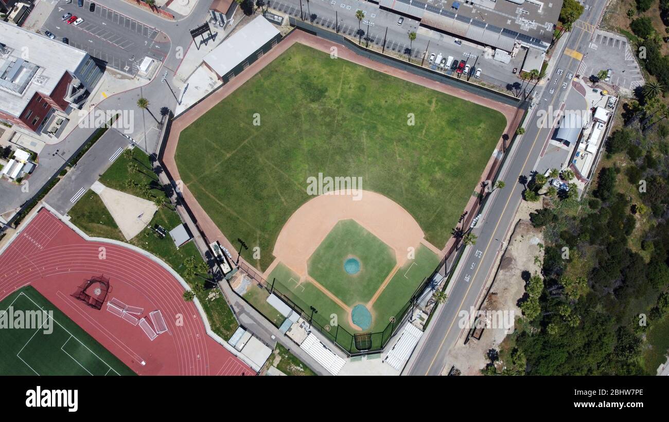 Los Angeles, United States. 27th Apr, 2020. General overall aerial view ...