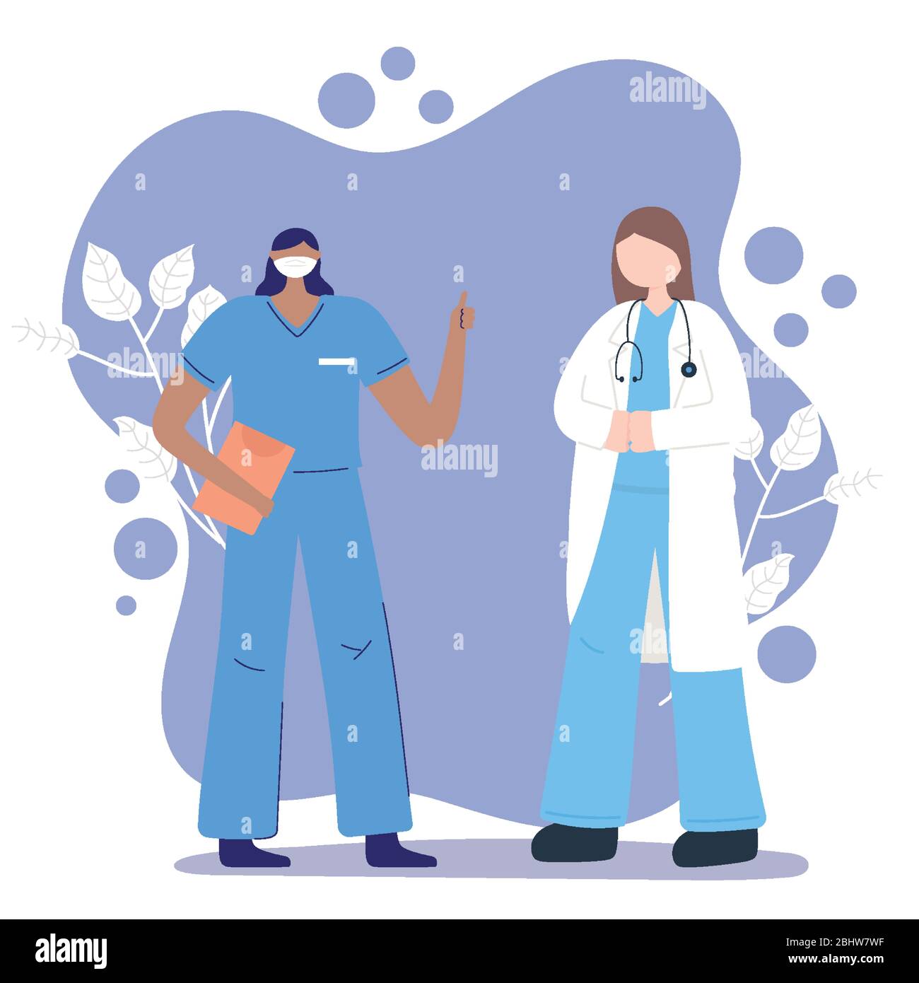 thanks, doctors, nurses, female physician and nurse with report medical ...