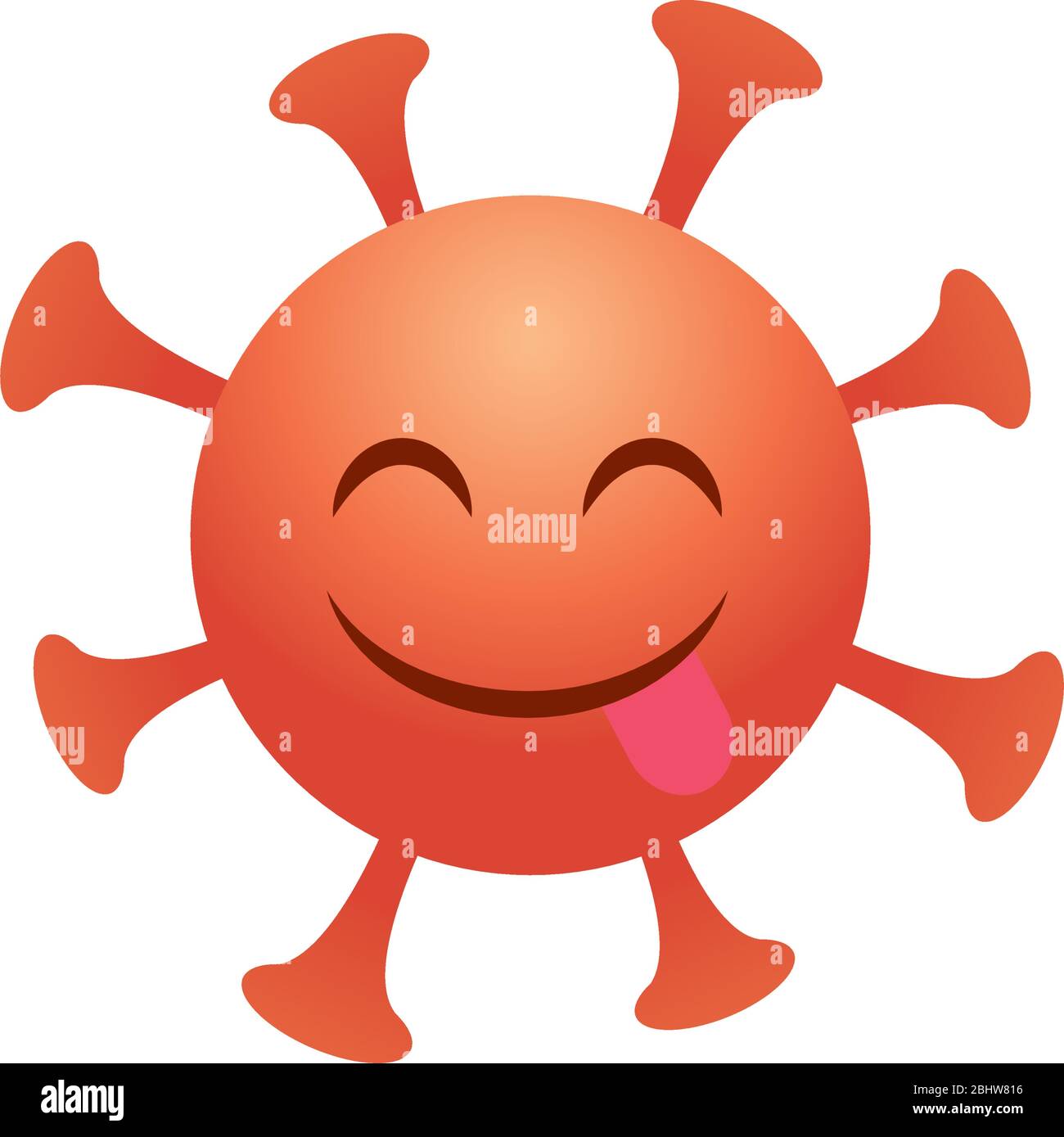 Emoji coronavirus concept, emoji coronavirus smiling over white ...
