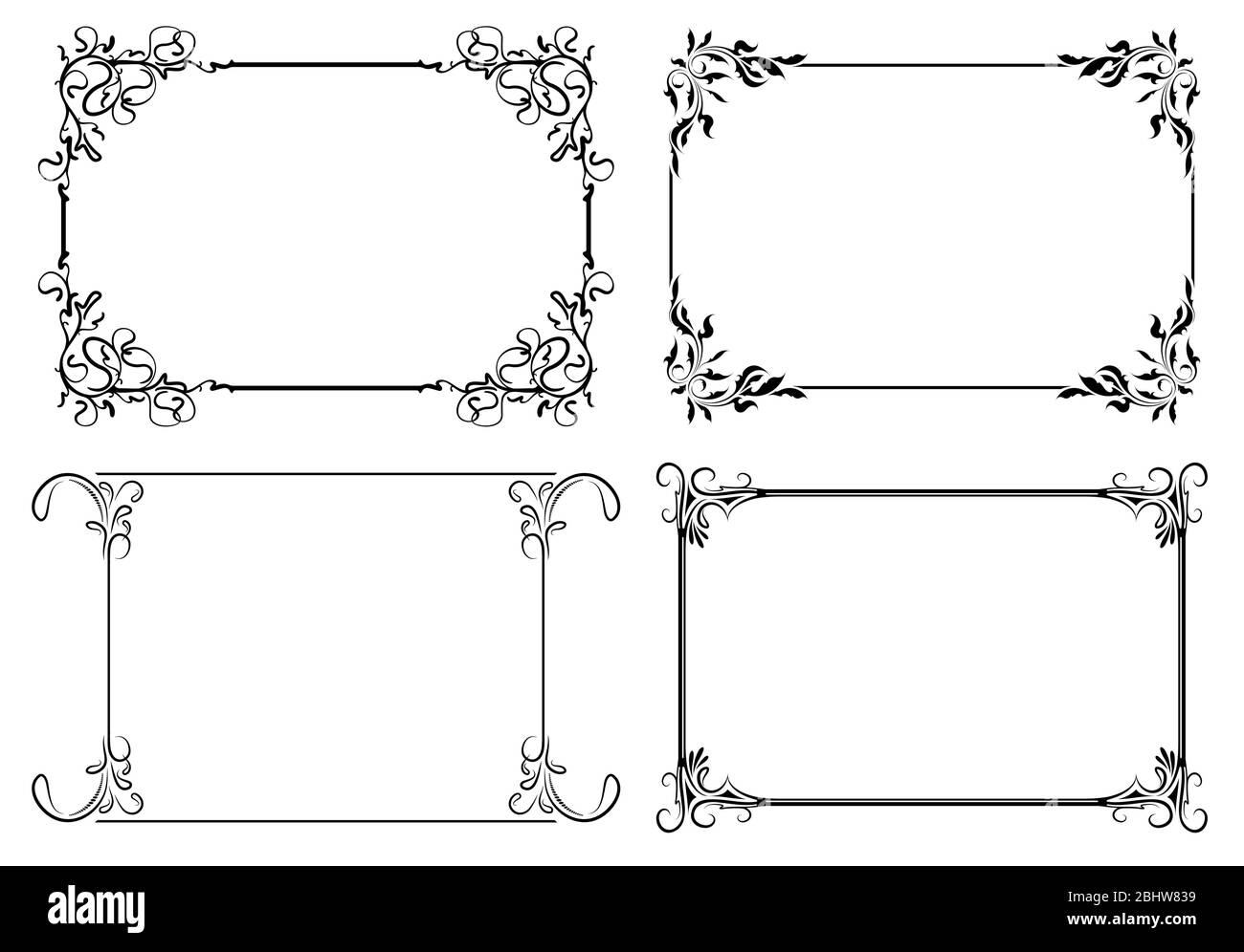 Set of four decorative stylish vector frames for your design Stock ...