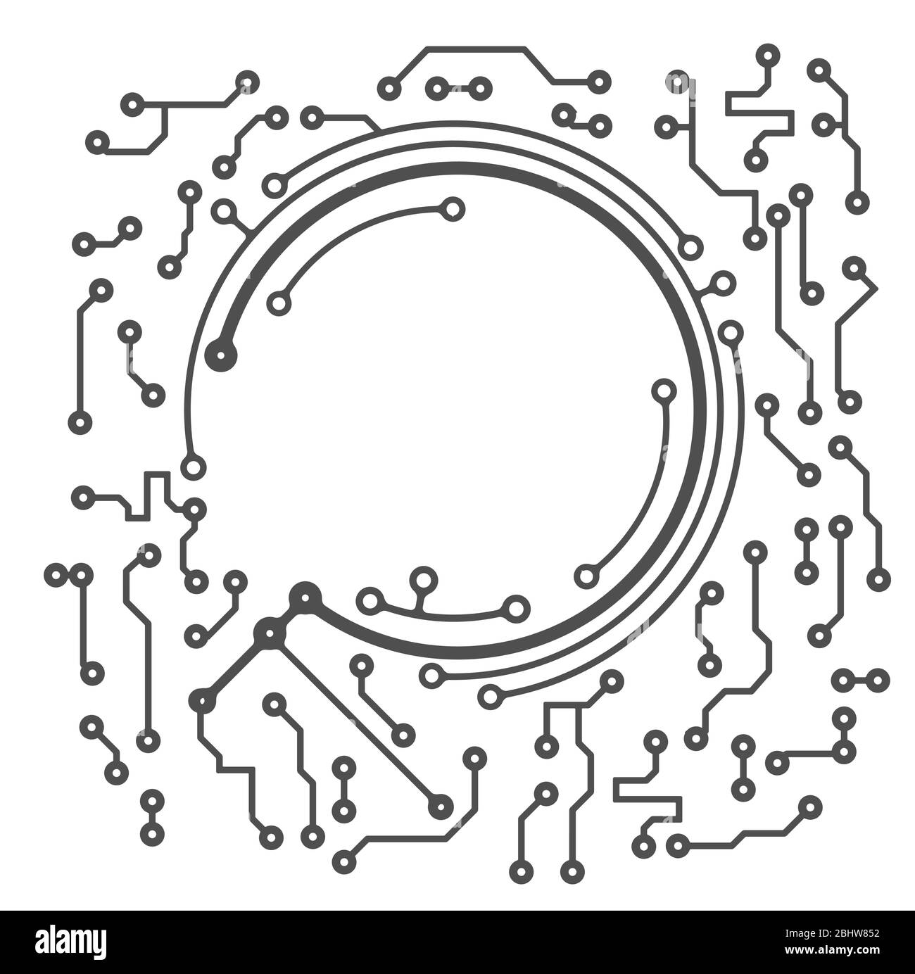Round frame in PCB-layout style for your text or design Stock Vector ...