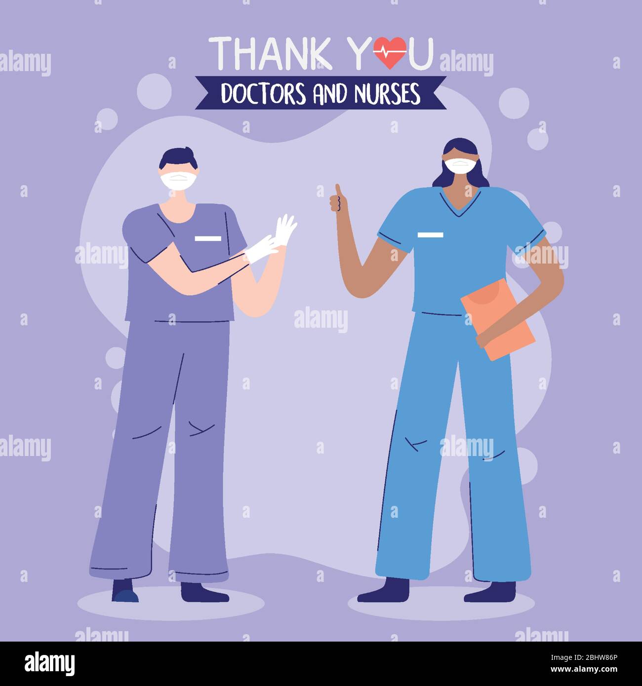 thanks, doctors, nurses, female and male nurses support medical staff ...