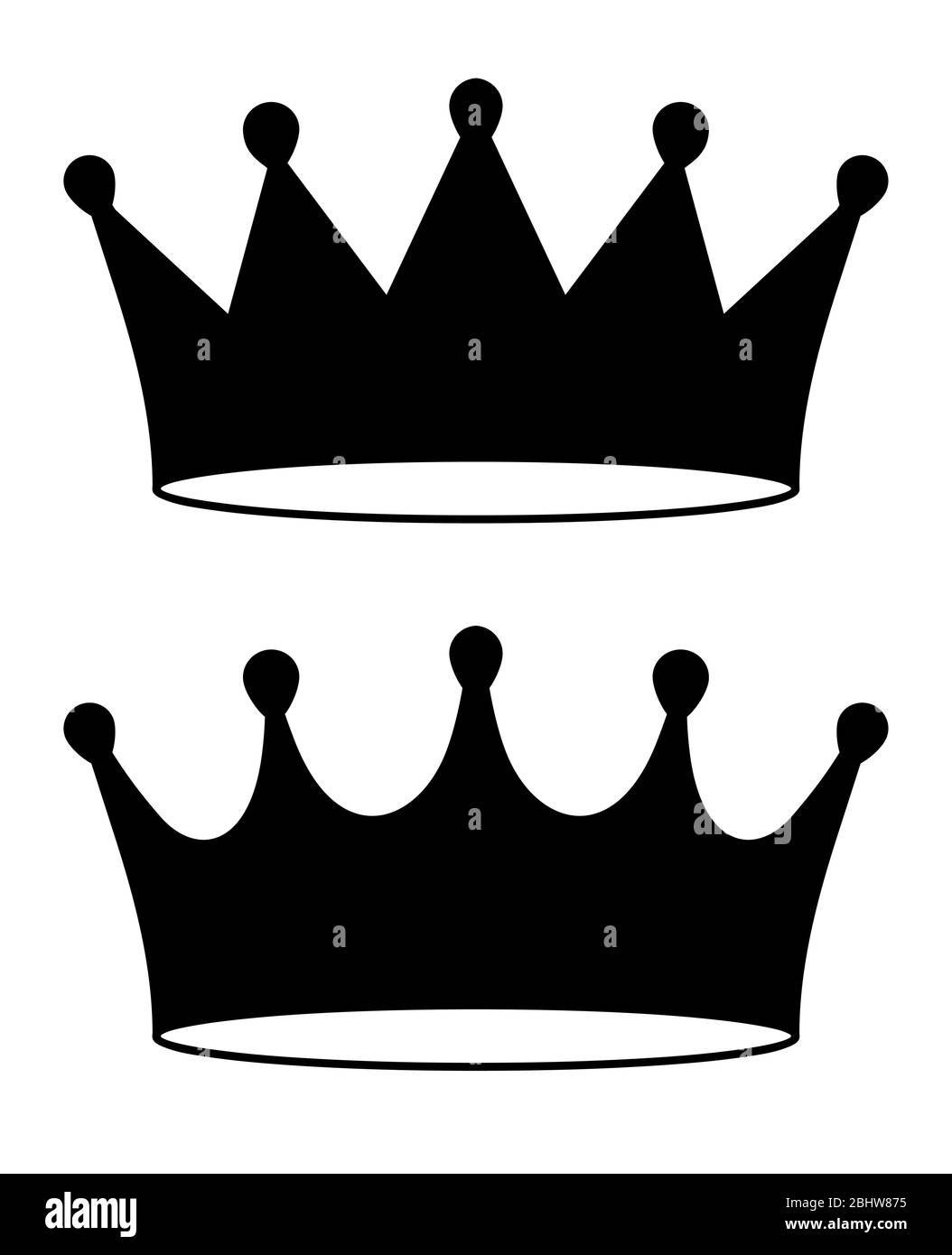 Pair of black crown icon in flat style, illustration for your logo or ...