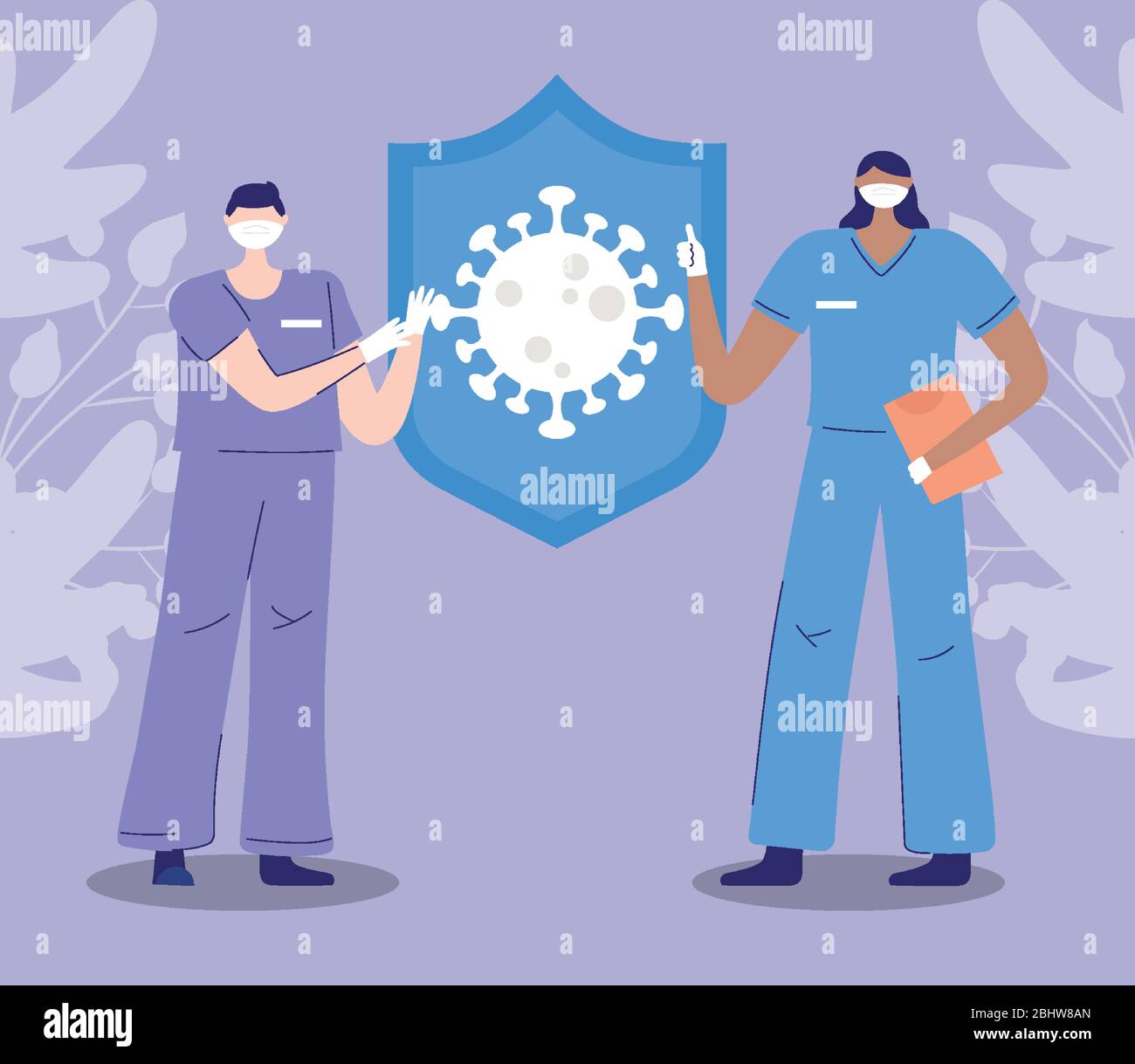 thanks, doctors, nurses, female and male nurses protection coronavirus ...