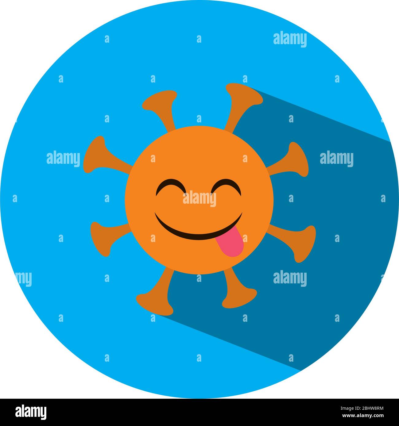Emoji coronavirus concept, emoji coronavirus smiling over white ...