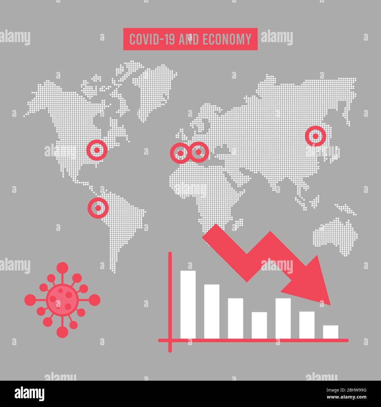 economic recession infographic with earth planet Stock Vector Image ...