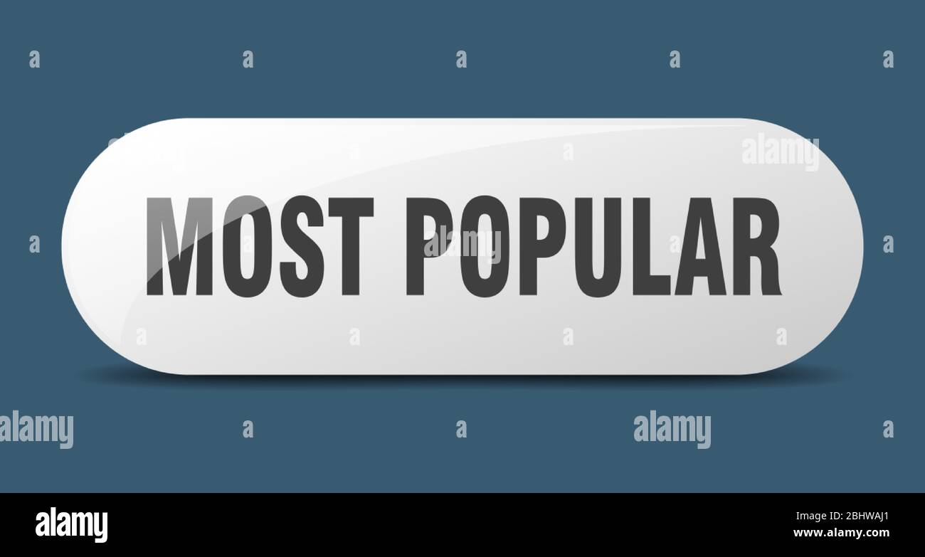 most popular button. most popular sign. key. push button Stock Vector ...