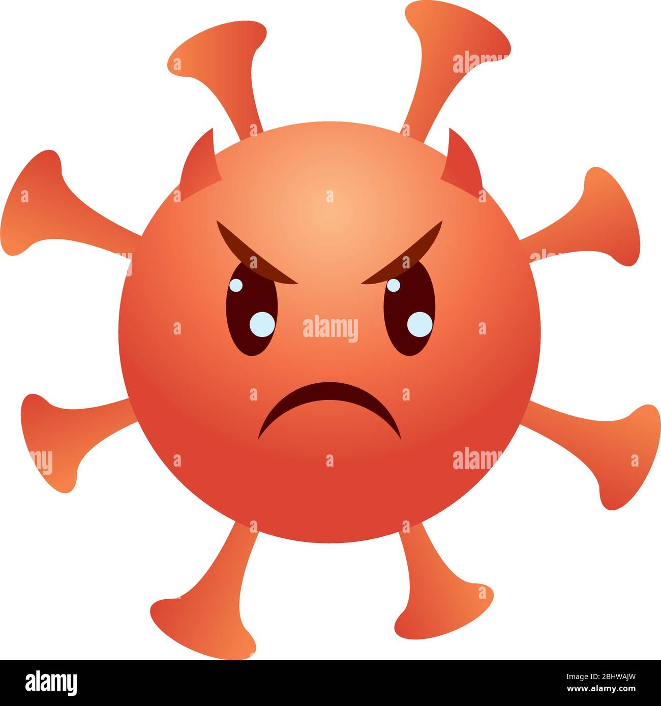 coronavirus angry emoji icon over white background, gradient style ...