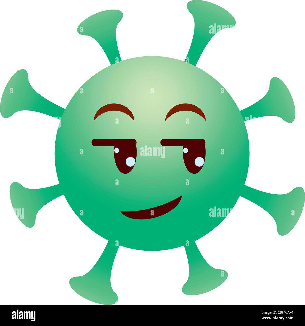 Emoji coronavirus concept, serius coronavirus emoji icon over white ...