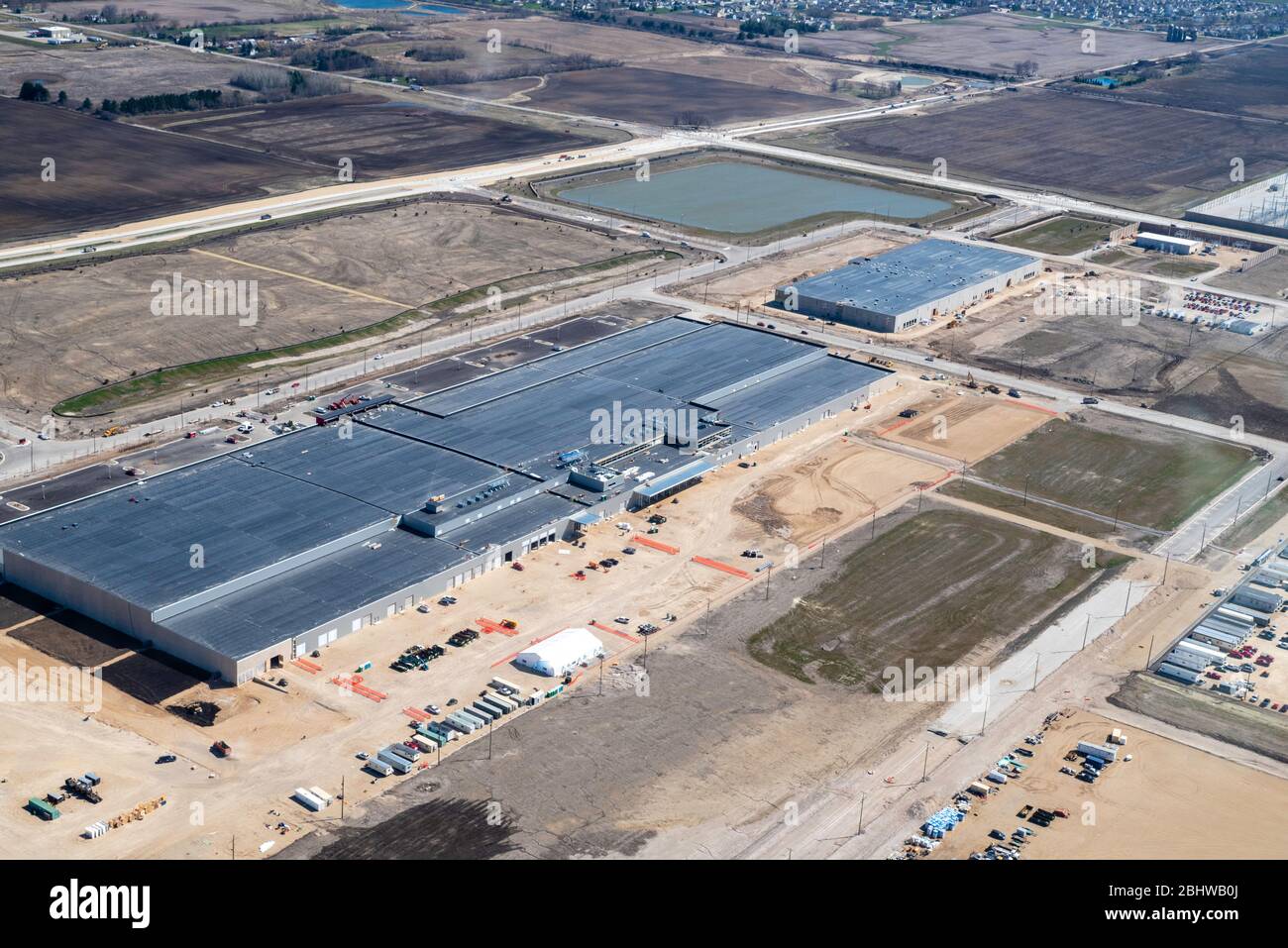 Aerial view of Racine, Wisconsin on a sunny April day Stock Photo - Alamy