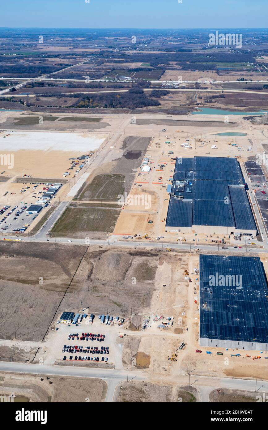 Aerial view of Racine, Wisconsin on a sunny April day Stock Photo - Alamy