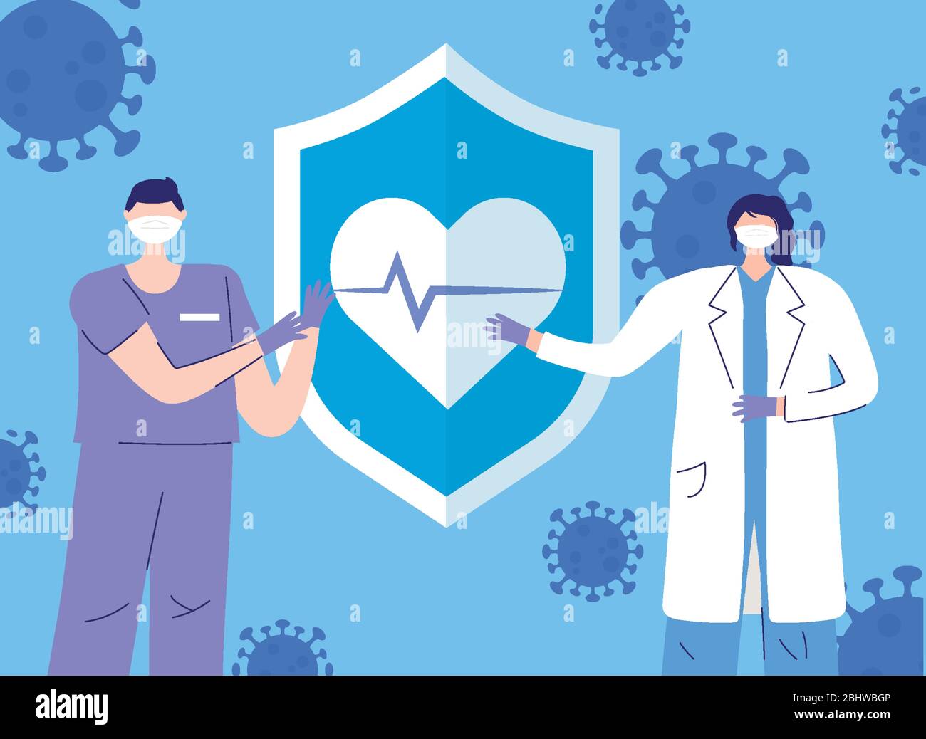 thanks, doctors, nurses, female physician and male nurse heartbeat ...