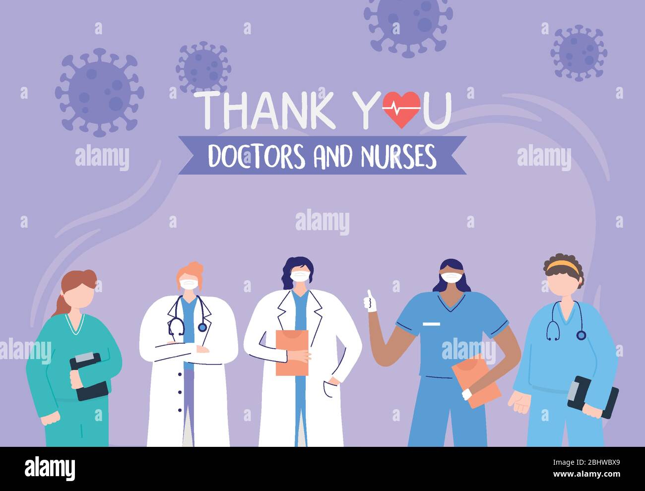 thanks, doctors, nurses, team group physicians and nurses characters ...
