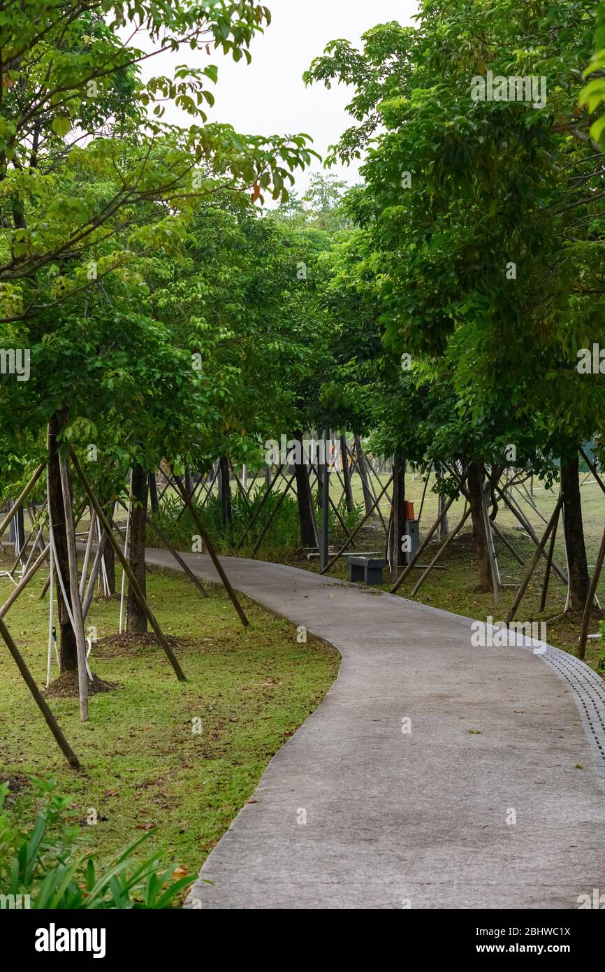 curved outdoor pathway in a park Stock Photo - Alamy