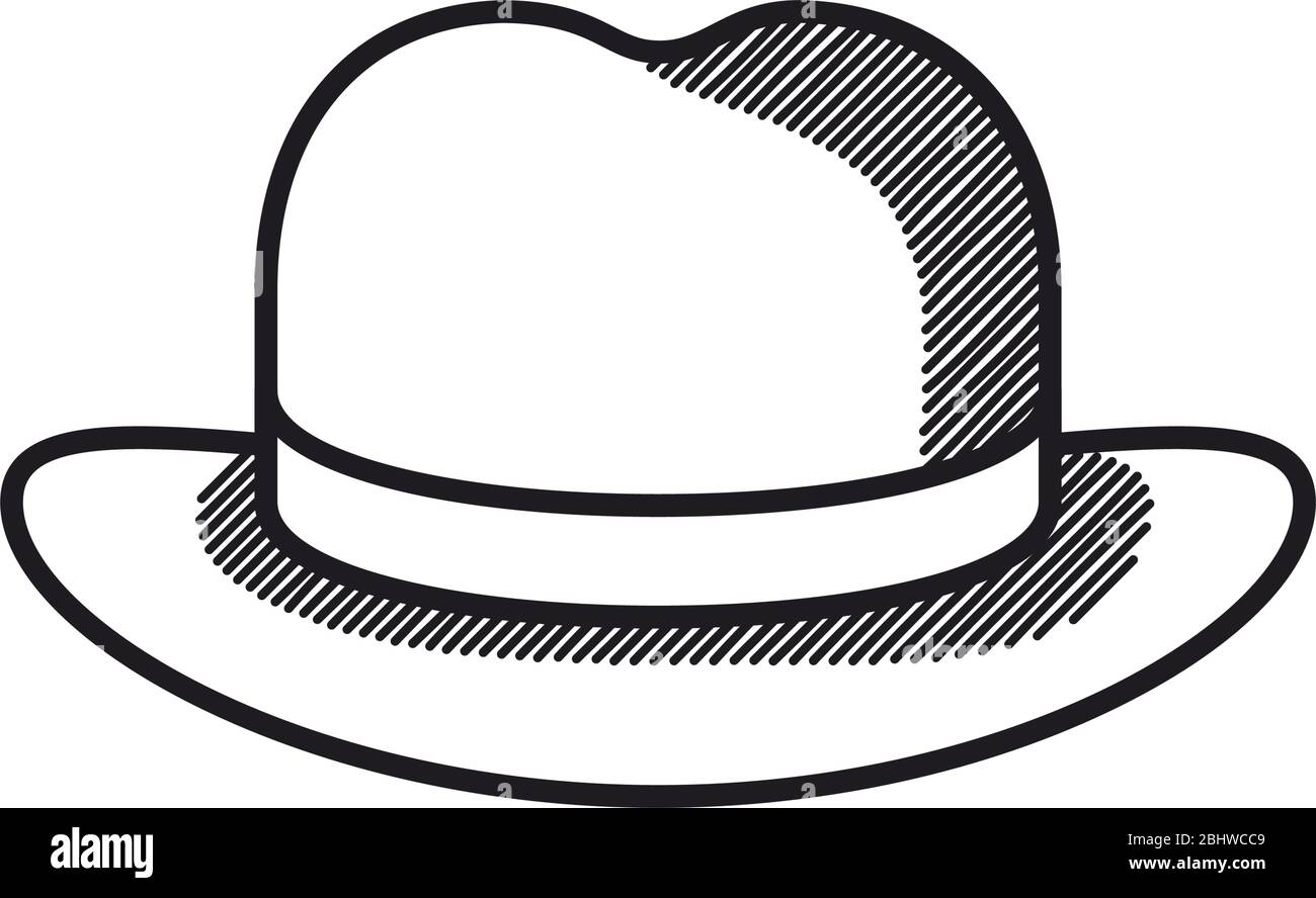 Happy fathers day concept, elegant hat icon over white background, line ...