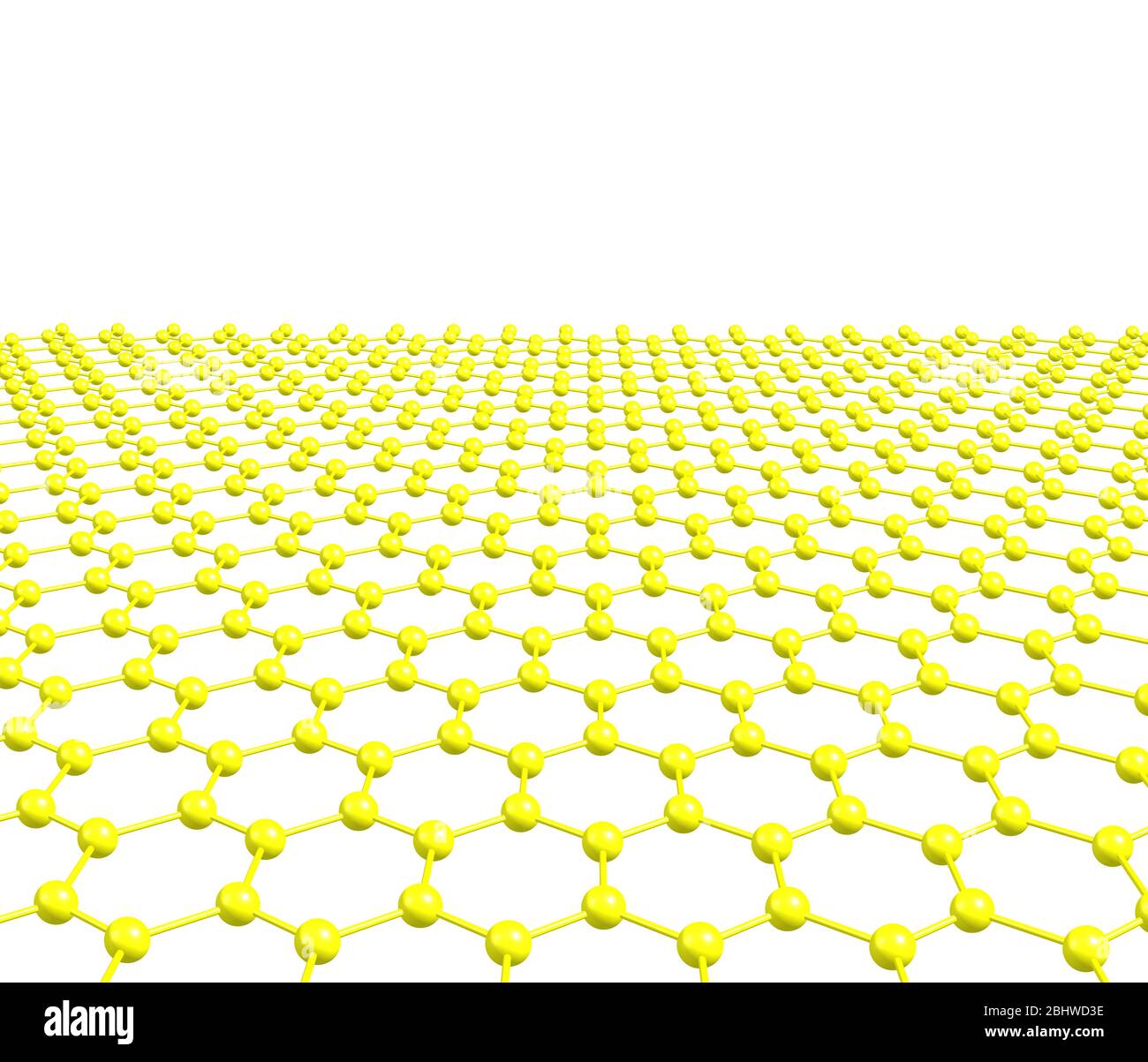 Graphene Sheet, planar layer of sp2-bonded carbon, on white background ...